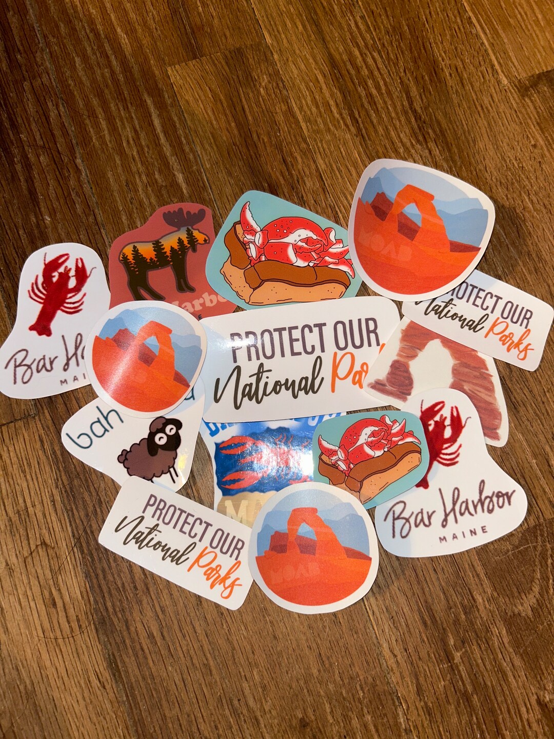 Handmade Vinyl Stickers- Bar Harbor, Lobster, Arches, Moab, Travel ...
