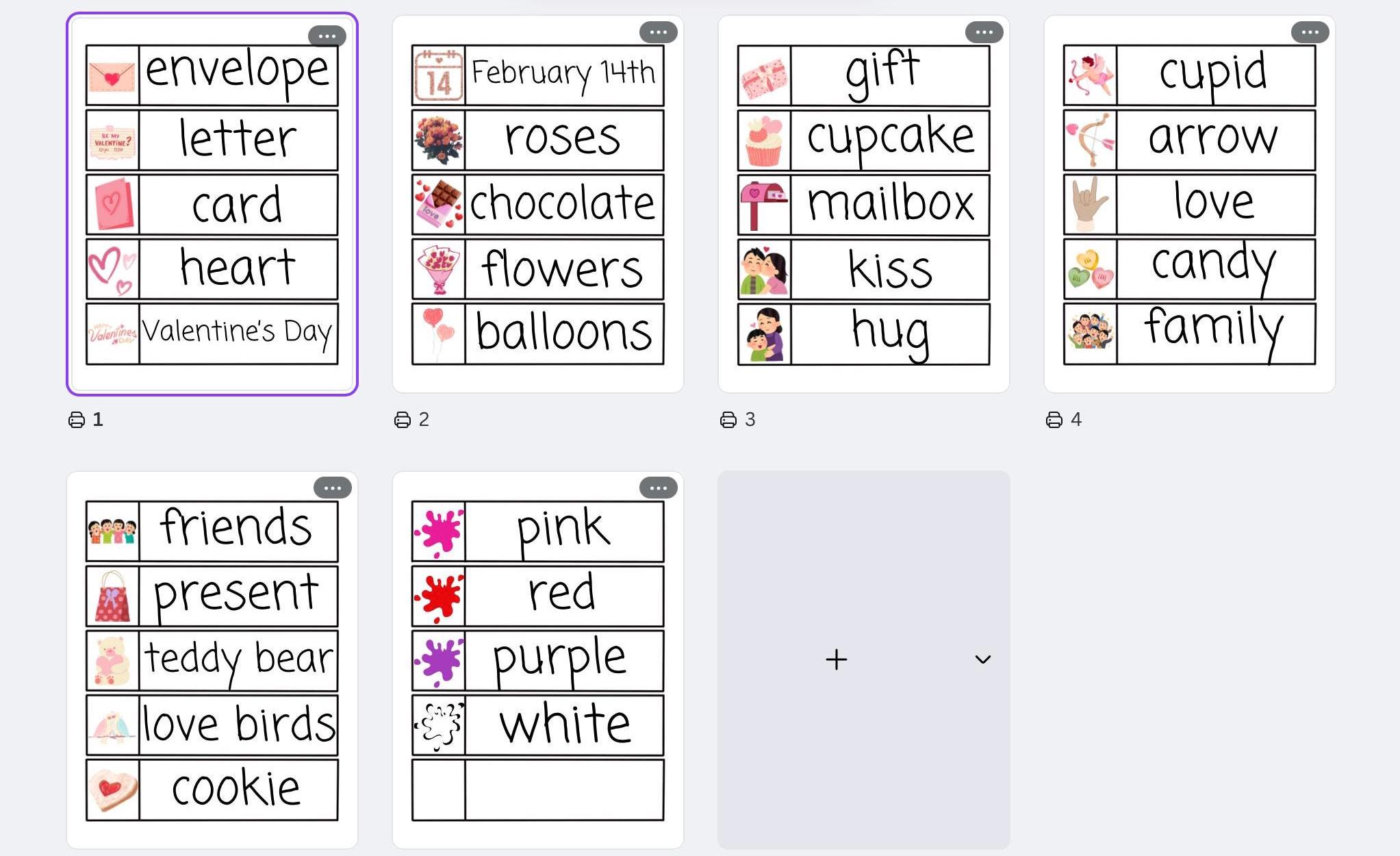 Preschool Word Wall Words- Valentine’s Day - Etsy