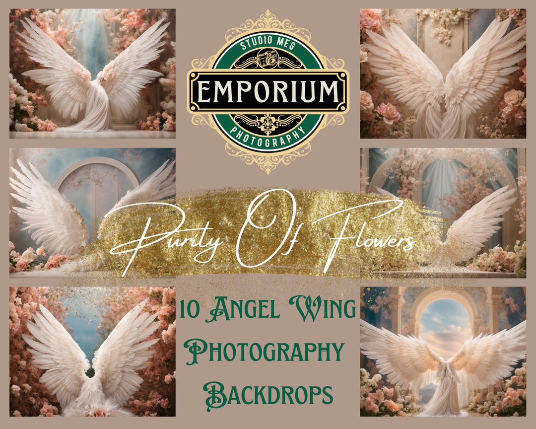 10 X Purity of Flowers Angel Wings Digital Backdrops Angel - Etsy
