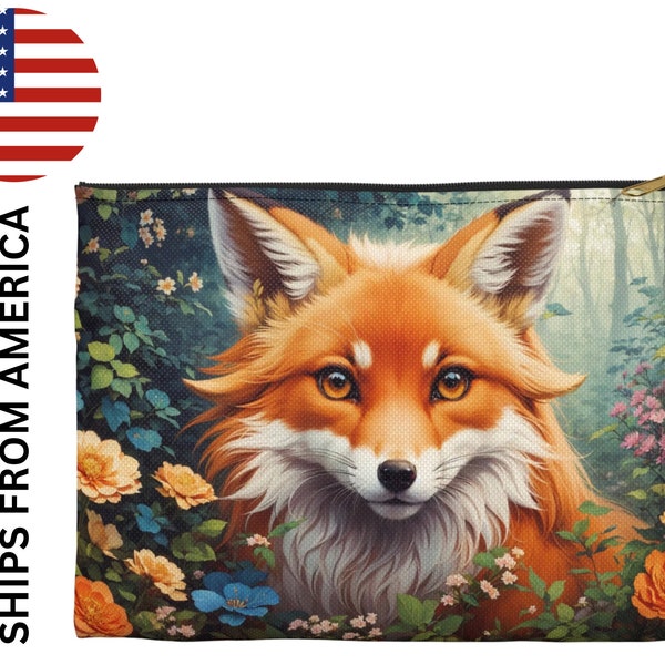 Fox Zipper Pouch - Etsy