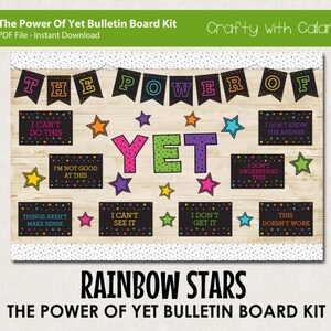 The Power of yet Bulletin Board Kit, Rainbow Star Classroom Display ...