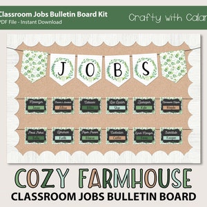 Farmhouse Classroom Jobs Display, Classroom Job Chart, Farmhouse Job ...