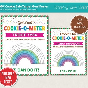 Girl Scout Cookie 2023 Goal Tracker Cookie Sale Tally Troop - Etsy