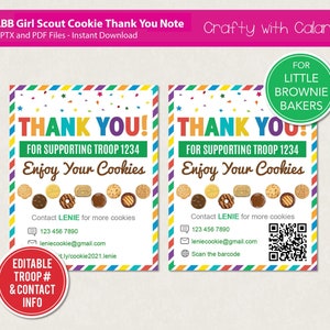 Girl Scout Cookie 2023 Thank You Note LBB Cookie Thank You - Etsy