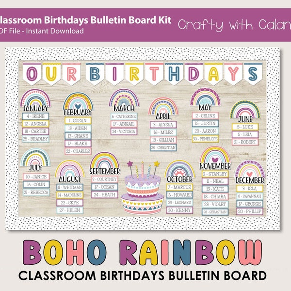 Classroom Birthday Chart - Etsy