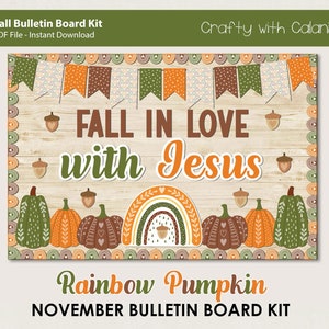 Thanksgiving Bulletin Board Kit, Rainbow Bulletin Board, Fall Classroom ...