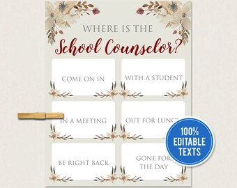 School Counselor Door Sign - Etsy
