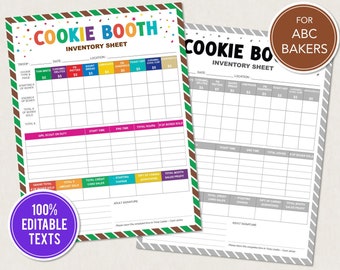 Cookie Booth Tally Sheet | Etsy
