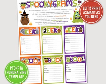 Halloween Candy Gram Flyer Boo Grams School Fundraiser - Etsy