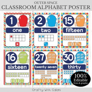 Number Classroom Poster, Space Classroom Theme, Editable Galaxy Math ...