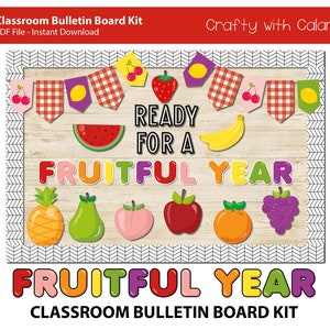Back to School Bulletin Board Kit, Classroom Bulletin Board, Fruit ...
