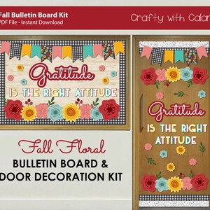 Thanksgiving Bulletin Board Kit, Flowers Bulletin Board, Fall Classroom ...