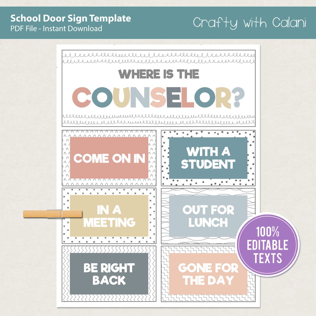 School Door Sign Template, Personalized Door Sign, Where is the ...