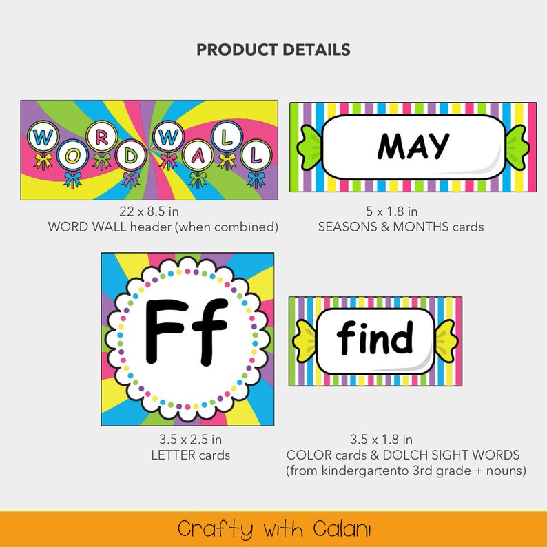 Word Wall Classroom Decoration Candy Theme Classroom Class - Etsy