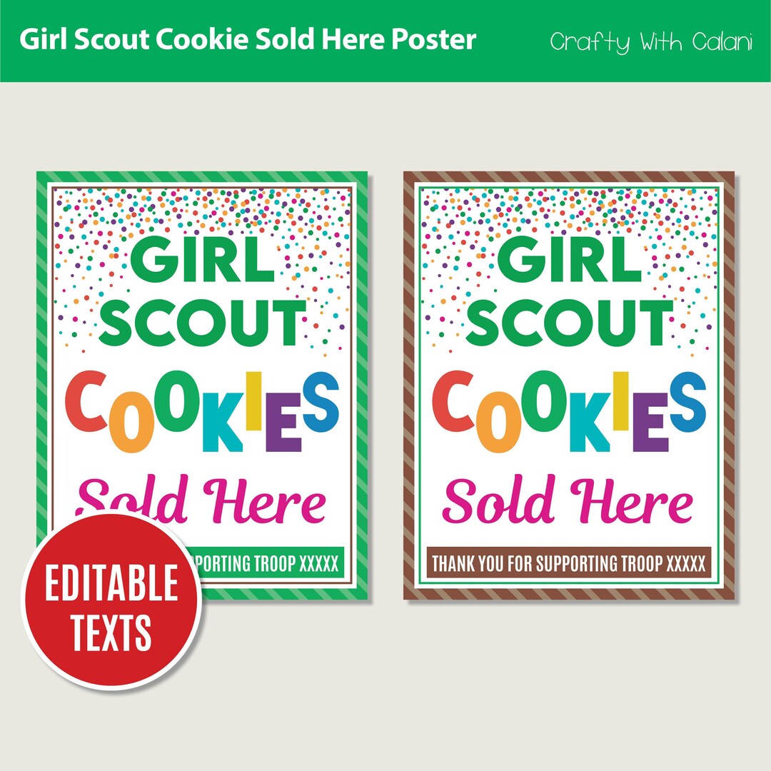 Girl Scout Cookie Booth Printable, Cookie Booth Stop Sign Poster ...