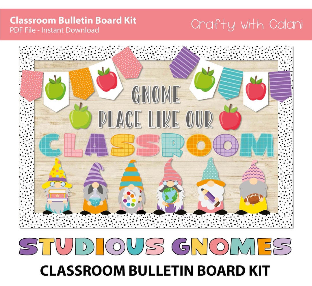 Back to School Bulletin Board Kit, Classroom Bulletin Board, Gnomes ...