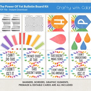 The Power of yet Bulletin Board Kit, Rainbow Classroom Display ...