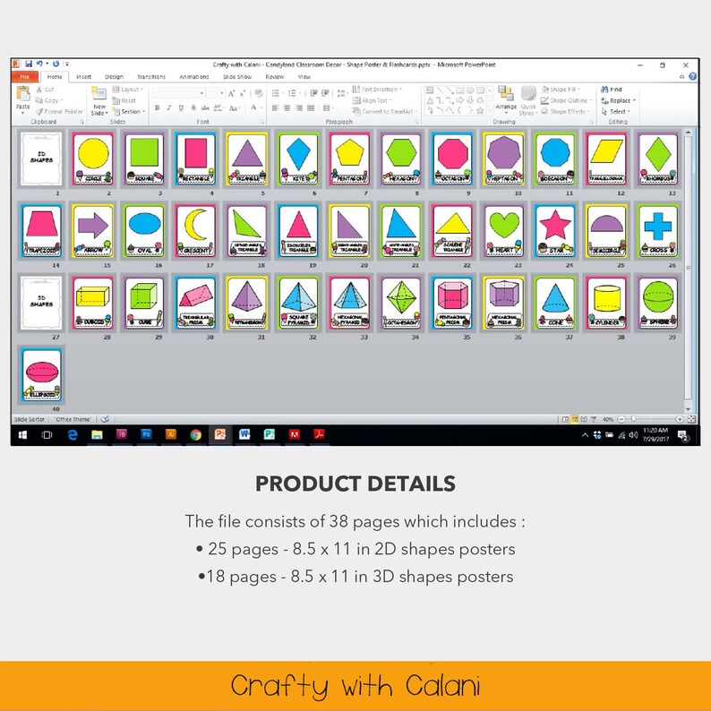 Shapes Poster Classroom Decoration Candy Theme Classroom | Etsy