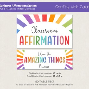 Affirmation Mirror, Classroom Affirmation Station, Rainbow Affirmation ...