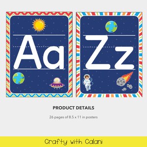 Alphabet Poster Classroom Decoration Astronaut Classroom - Etsy