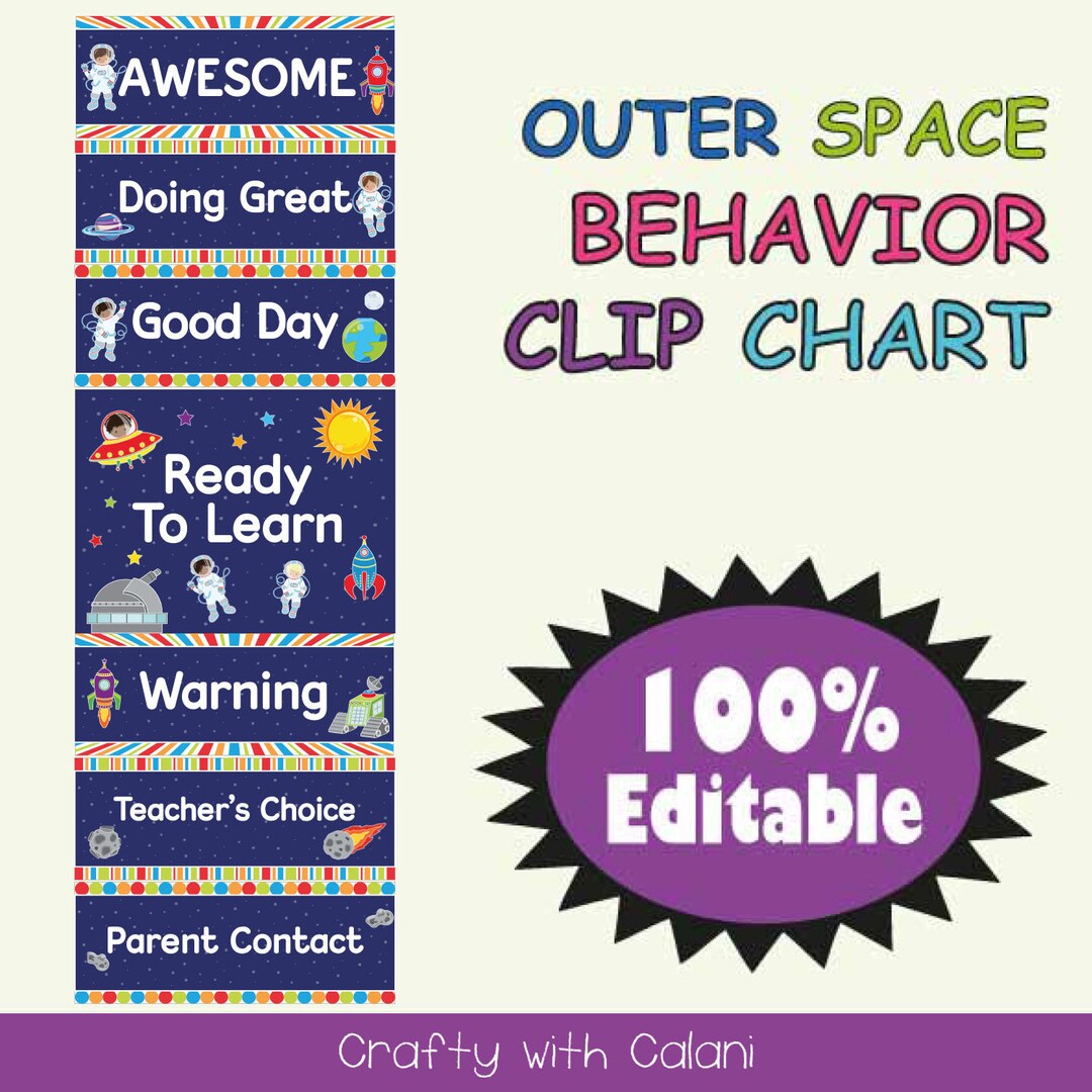 Classroom Behavior Chart, Space Classroom Theme, Solar System Behavior ...