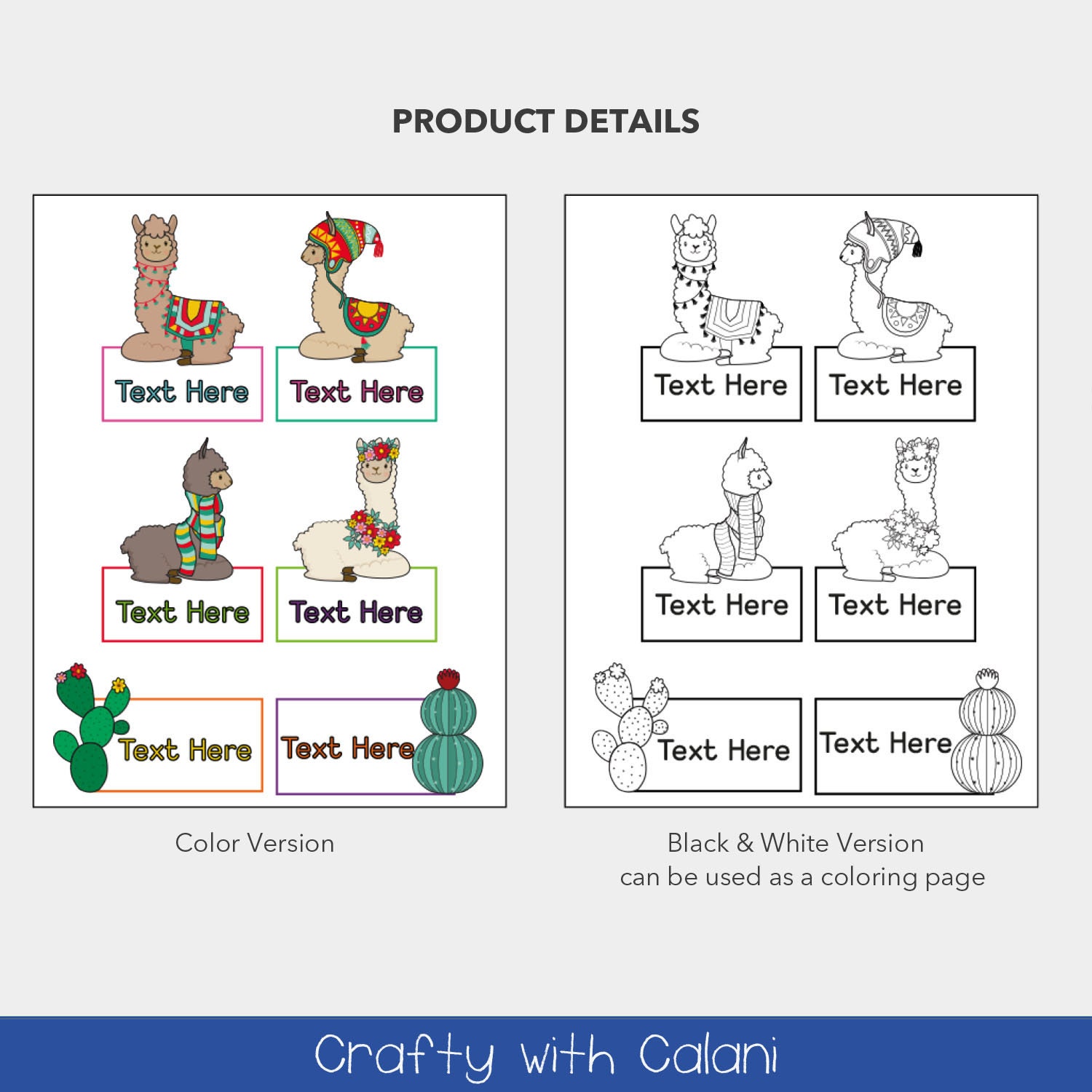 Multi Purpose Classroom Label Llama Classroom Supplies Label | Etsy