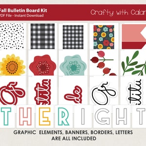 Thanksgiving Bulletin Board Kit, Flowers Bulletin Board, Fall Classroom ...