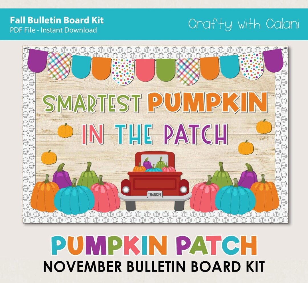 Thanksgiving Bulletin Board Kit Pumpkin Bulletin Board Fall - Etsy