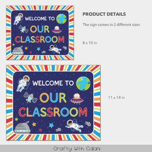 Classroom Welcome Sign, Space Theme Classroom, Galaxy Class Door Sign ...