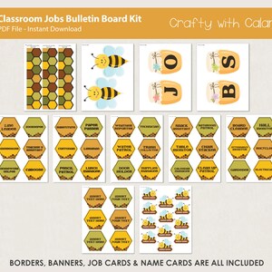 Bee Classroom Jobs Display, Classroom Job Chart, Bee Job Cards ...