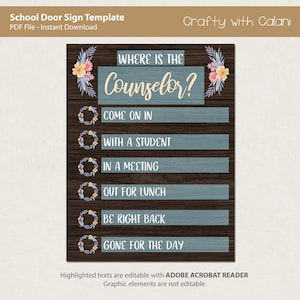 School Door Sign Template, Personalized Door Sign, Where is the ...