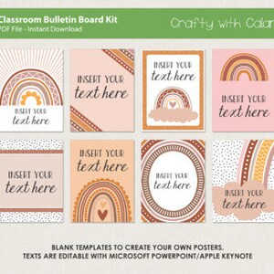 Boho Rainbow Bulletin Board Kit, Rainbow Motivational Bulletin Board ...