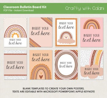 Boho Rainbow Bulletin Board Kit Rainbow Motivational Bulletin - Etsy