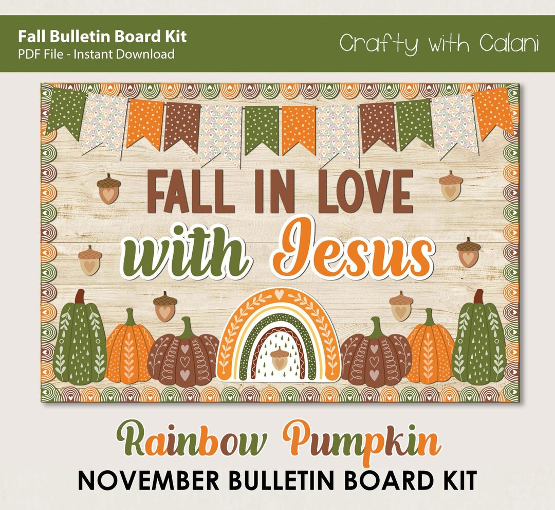 Thanksgiving Bulletin Board Kit, Rainbow Bulletin Board, Fall Classroom ...