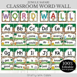 Word Wall Classroom Decoration Safari Classroom Theme - Etsy