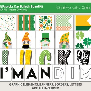 St Patrick's Day Bulletin Board Kit, March Classroom Bulletin Board ...