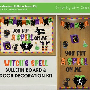 Halloween Bulletin Board, Halloween Classroom Door Decor, Witch ...