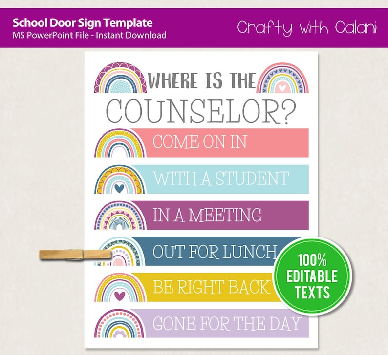 School Door Sign Template Personalized Door Sign Where is - Etsy