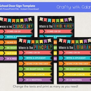 School Door Sign Template Personalized Name Sign Where is | Etsy