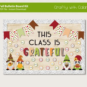 Thanksgiving Bulletin Board Kit, Gnome Bulletin Board, Fall Classroom ...