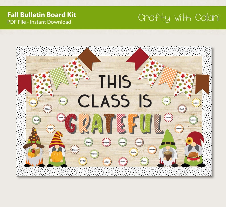 Thanksgiving Bulletin Board Kit Gnome Bulletin Board Fall - Etsy