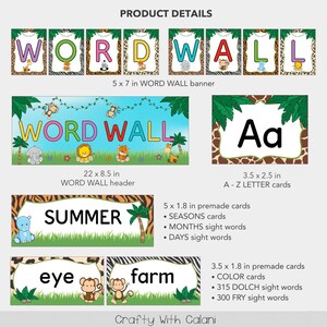 Word Wall Classroom Decoration Safari Classroom Theme - Etsy