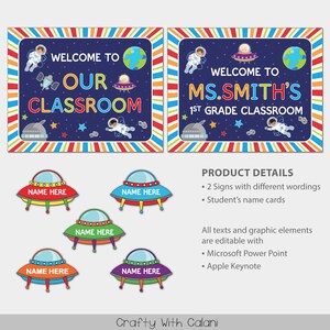 Classroom Welcome Sign, Space Theme Classroom, Galaxy Class Door Sign ...