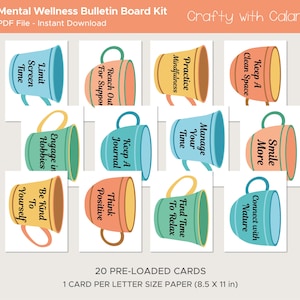 Mental Health Bulletin Board Kit, Mental Wellness Habits, Classroom ...