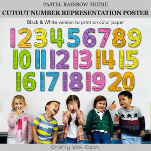 Cutout Number Poster, Classroom Number Poster, Number Poster 1-20 ...
