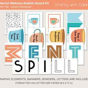 Mental Health Bulletin Board Kit, Mental Wellness Habits, Classroom ...