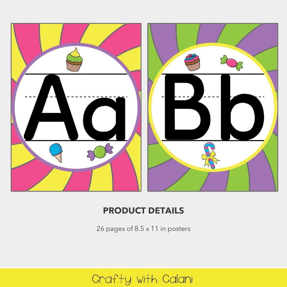 Alphabet Poster Classroom Decoration Candy Themed Classroom - Etsy