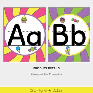 Alphabet Poster Classroom Decoration Candy Themed Classroom - Etsy