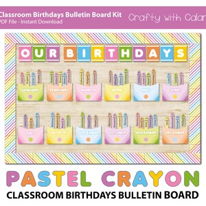 Birthday Board Classroom Decor, Crayon Classroom Theme, Editable ...