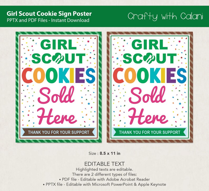 Girl Scout Cookie Booth Printable Cookie Booth Stop Sign - Etsy